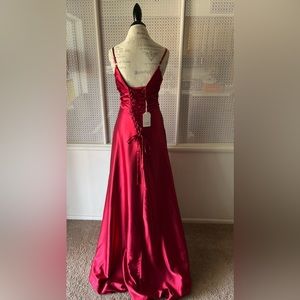 TVUYET | Dresses | New Womens Elegant Red Soft Satin Promformal Evening ...